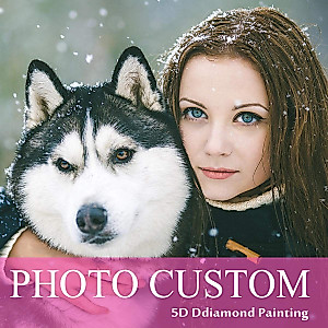 Custom Diamond Painting Kits Full Drill for Adults, Personalized Photo Customized Diamond Painting, Private Custom Your Own Picture (Round Drill, 15.8x15.8inch/40x40cm)