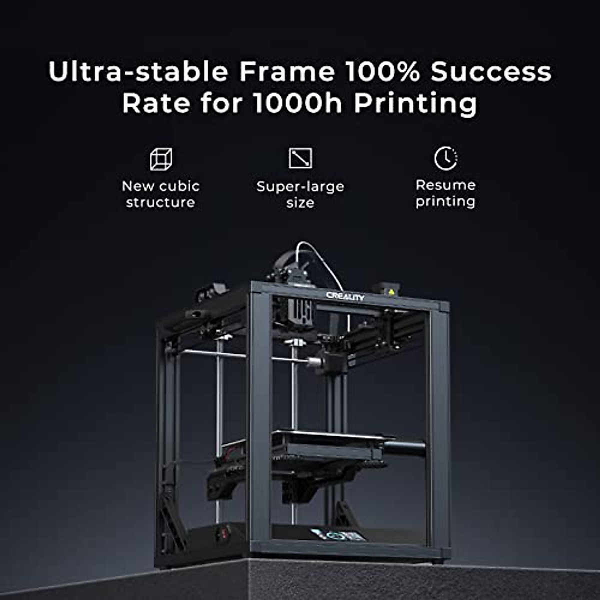 Creality Official 3D Printer Ender-5 S1 250mm/s High-Speed 3D Printers with 300 High-Temp Nozzle Direct Drive Extruder, CR Touch Auto Leveling, Stable Cube Frame High Precision,8.66X8.66X11.02 inch