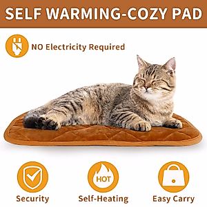 NAMOTEK Self-Warming Cat Bed Indoor/Outdoor Super Soft Self Heating Pet Mat Washable Thermal Pad for Cat & Dog 21x15.7 inch