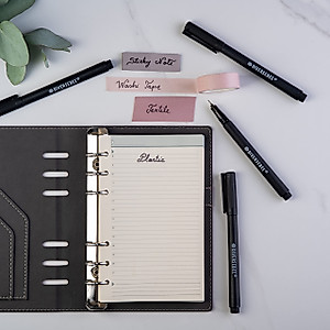 DIVERSEBEE Fine Tip Pens, 4 Pack Quick Dry Markers, Bible Journaling Pens, School Art Supplies, Transparent Sticky Notes Writing Pens, Black Fineliners, Fine Tip Markers for Planners and Notebooks