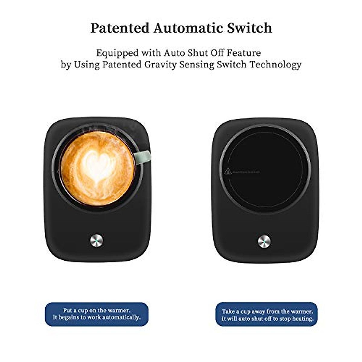 Cup Warmer with 3 Settings,Coffee Mug Warmer for Desk Auto Shut Off Cup Warmer Water Tea Milk Desktop Heating Plate Electric Beverage Warmer Plate