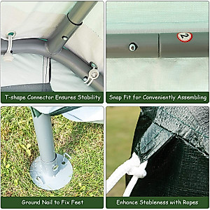 Tangkula 8 Ft x 14 Ft Outdoor Carport, Patio Storage Shelter, Heavy Duty Enclosed Carport Shed w/All-Steel Metal Frame and Waterproof Ripstop Cover, Outdoor Garage Tent with Sidewalls (8 Ft x 14 Ft)