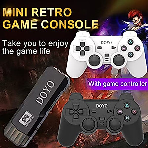 Wireless Retro Game Console,Handheld TV Game Console 4K HDMI Output, Dual 2.4G Wireless Controllers - Plug & Play Nostalgic Gaming System