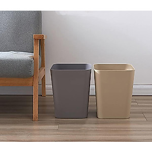 Happiness Decoration Plastic Garbage Can Square Small Wastebasket Garbage Can 3 Gallon Trash Can for Kitchen, Bathroom, Bedroom, Home Office, Outdoor, Dorm Room, Bathroom (White)