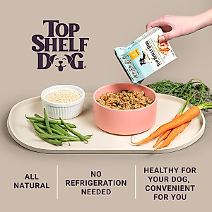 Fresh Dog Food, All Natural Complete Meal or Kibble Topper, Shelf Stable Premade Wet Recipe with Added Vitamins & Minerals for Picky Eaters Puppies Seniors (Chicken 6 x 8.75oz Cartons)