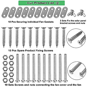 Wroyeti Solar Powered Fan 20W Solar Panel Fan for Chicken Coop Two Waterproof Fans On/Off Switch 15Ft Cable Outdoor Solar Fan for Chickens, Greenhouses, Sheds,Pet Houses,Window Exhaust