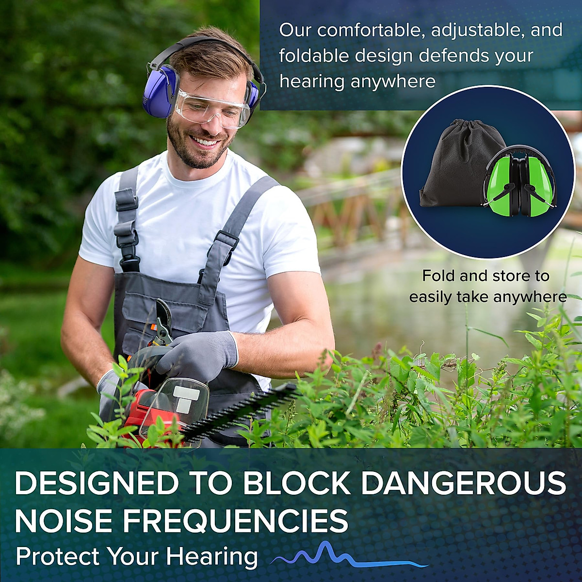 HEARTEK Hearing Protection Noise Cancelling Ear Muffs, Shooting Ear Protection