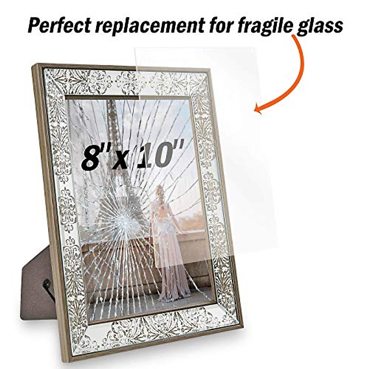 Bedexut 5 Pack 8x10" Plexiglass Sheet 1mm Thick, Clear PETG Panels for Craft Projects,Replacement Picture Frame Glass and Resin Art - Cricut Cutting Special Signs for Wedding,Festival,Party,Office.