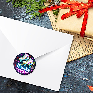 Roller Skating Party Thank You Sticker Labels, 2" Party Circle Stickers, Great for Party Favors, Envelope Seals & Goodie Bags（54 Count）