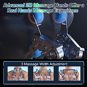 HealthRelife A337 Massage Chair Full Body, Large, Matte Blue