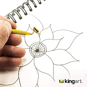 KINGART Fine Line Painting Pen 2 Pc. 0.5mm Fine Line + 0.25mm Extra Fine Line Brass Tips, Fluid Writer Paint Applicator Pen, Precision Touch Up Paint, Rock Chips & Scratch Repair