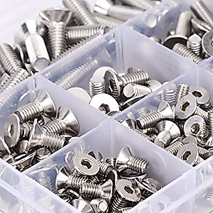 Screw Organizer, Screws Assortment Set Hex Socket Screw Flat Screw Pocket Hole Screws, Screws Kit for Electronics Industry Hardware Fasteners DIY