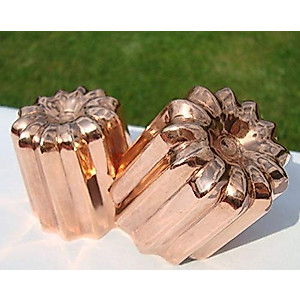 2.1 inch Copper Canele mold from Bordeaux a Set of Twelve tinned molds