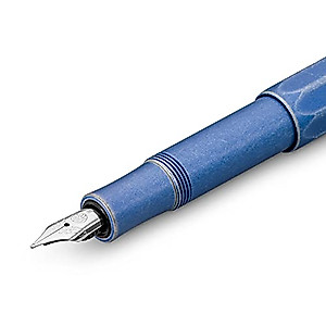 Kaweco AL SPORT Fountain Pen Stonewashed Blue I Premium Fountain Pen for Ink Cartridges I Exclusive Fountain Pen 13 cm I Nib: M (Medium)