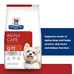 Hill's Prescription Diet g/d Aging Care Chicken Flavor Dry Dog Food, Veterinary Diet, 8.5 lb. Bag