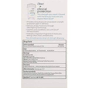 Dove Clinical Protection Antiperspirant/Deodorant, Original Clean, Stick, 1.7 Ounce (Pack of 2)