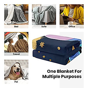 Cute Cartoon Throw Blanket Soft Lightweight Air Conditioner Blanket Plush Blanket for Sofa Couch Bed Home Decorative 50"x40"