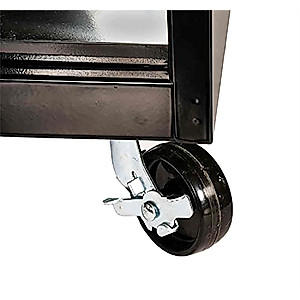 JEGS Welding Cart with Drawers and Welding Tank Platform - Fits Most MIG, TIG, ARC Welding Machines, Plasma Cutter - Steel Constructed and Black Powder Coat Finished Welding Table with Locking Wheels