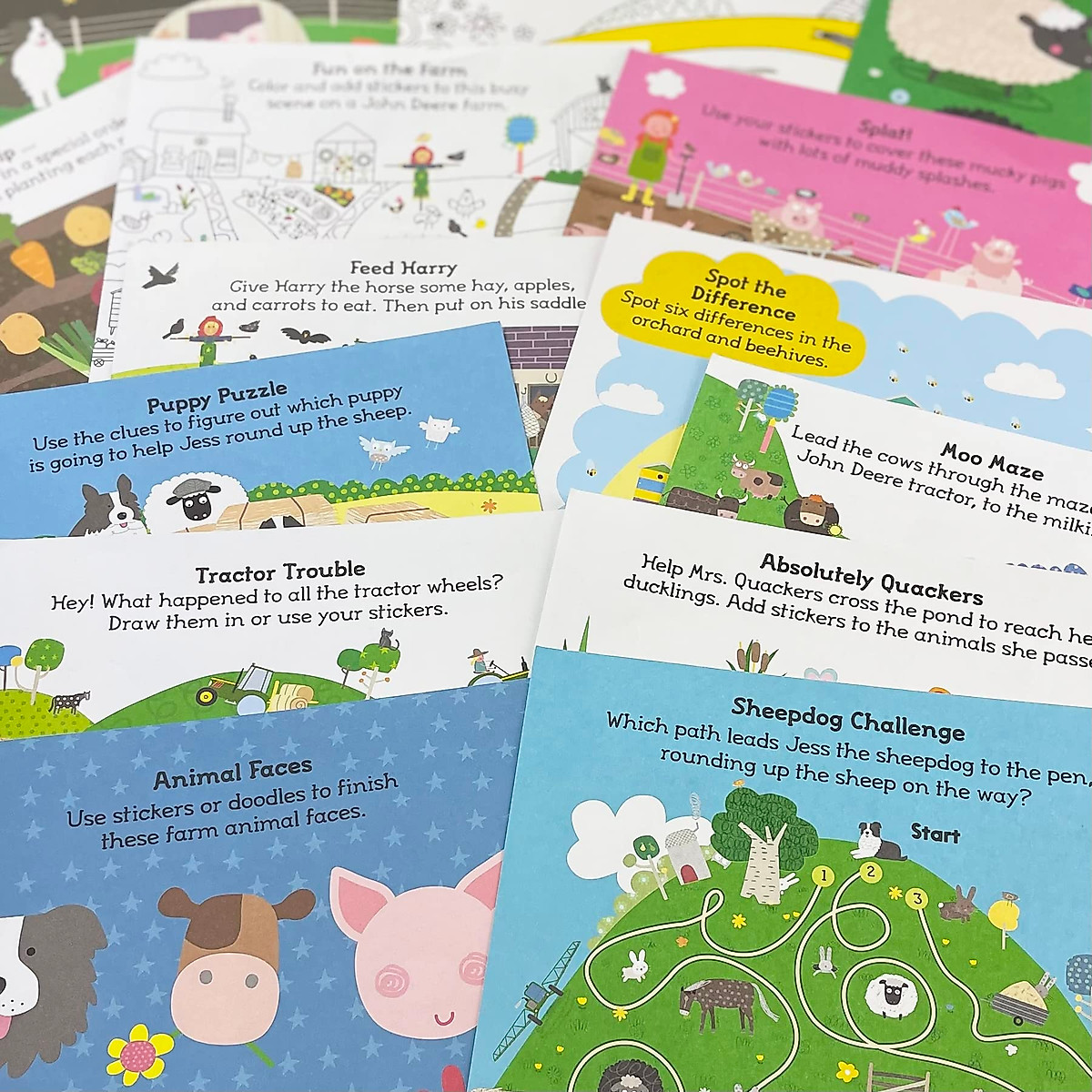 Farm - 500 Stickers and Puzzle Activities: Fold Out and Play! (John Deere: Children's Interactive Fold Out and Play Puzzle Activity Book)
