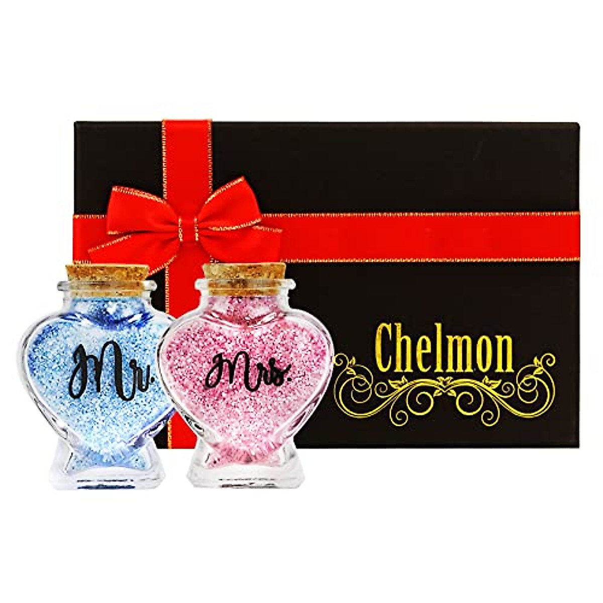 Chelmon Honeymoon Sand Keepsake Jar Mr and Mrs Gifts Bridal Shower Unique Gifts Honeymoon and Wedding Gifts Engagement Gifts for Couples Bride and Groom
