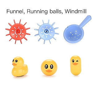 66 PCS Large Slide Construction Bath Toys (Height 25.6") for 3+ Years Old Toddlers, Waterfall Shower Tracks Bathtub Toys Gift for Girls Boys