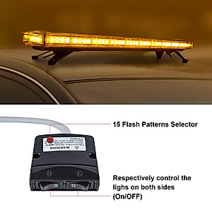 ASPL 47" 88 LED High Intensity Low Profile Roof Top Strobe Light Bar Emergency Warning Strobe lights For Tow Truck Construction Vehicles (Amber)