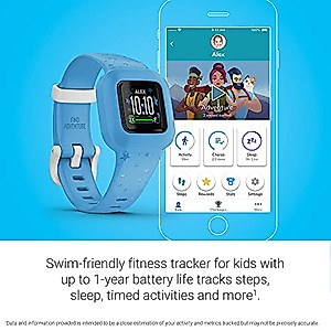 Garmin vivofit jr. 3 Swim-Friendly Fitness Tracker for Kids - Blue Stars (Renewed)