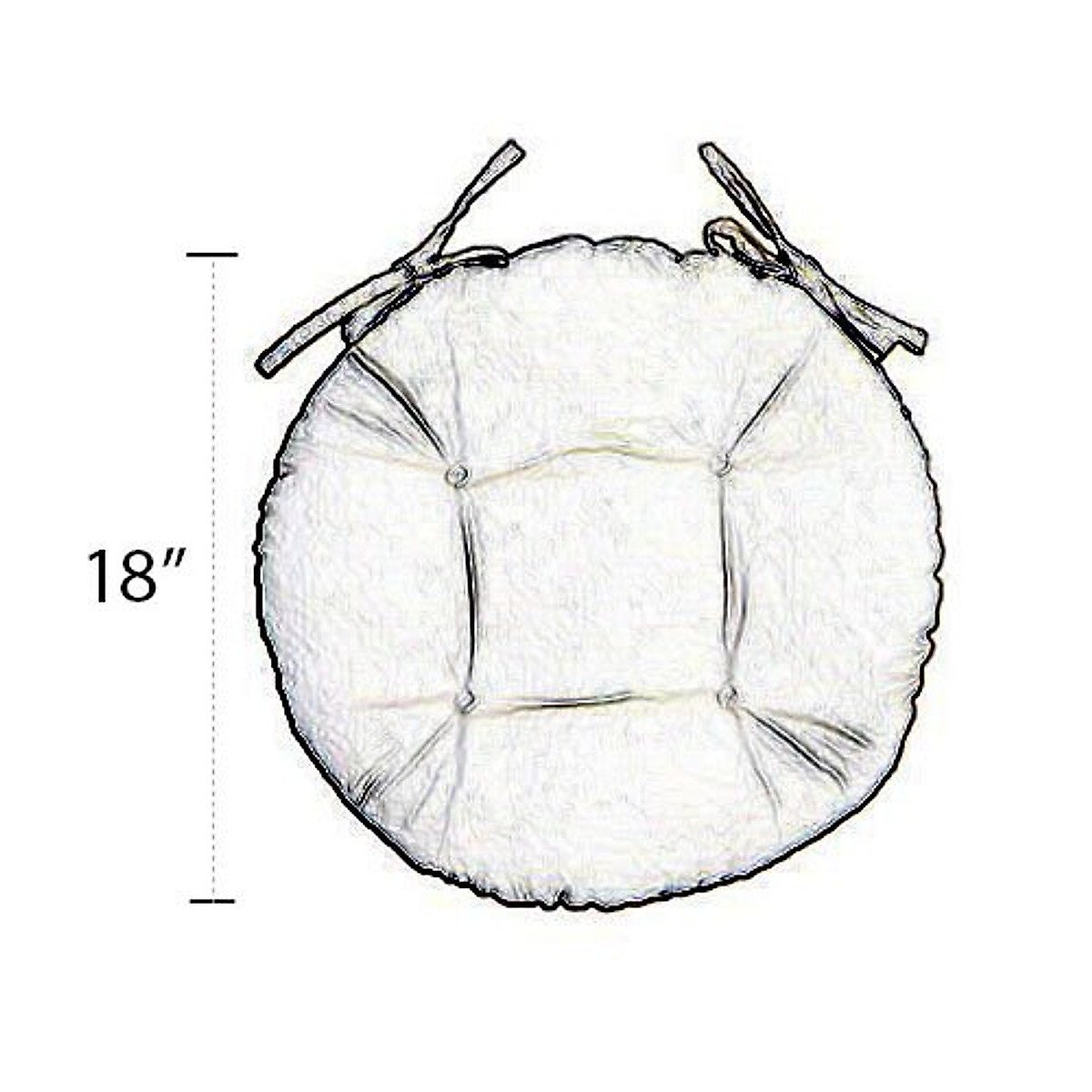 RSH Décor Indoor Outdoor Patio Furniture Set of 2 Tufted Bistro Round Chair Seat Cushion Pads with Ties ~ Available in 4 Sizes & Various Fabrics - 18" Gregoire Fresco Blue red Yellow Pink Floral