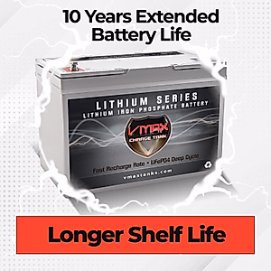 VMAX LFP22-1255 Lithium 22NF Battery LiFePO4 704Wh 12V 55AH w/BMS Deep Cycle Li-Iron Battery Ideal for Off-Grid Solar Panel Charge Wind Energy 9" L x 5.5" W x 8.2" H