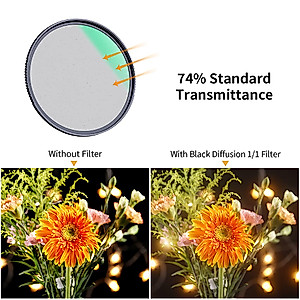K&F Concept 52mm Black Diffusion 1 Filter Mist Cinematic Effects Lens Filter with 28 Multi-Layer Coated, Waterproof/Scratch Resistant Dream Effect Filter for Camera Lens (Nano-X Series)