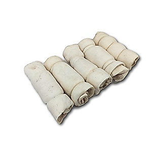 Top Dog Chews – 6” Buffalo Beef Cheek Rolls, 5 Pack, Long Lasting Dog Bones for Aggressive Chewers, Rawhide Free Dog Treats