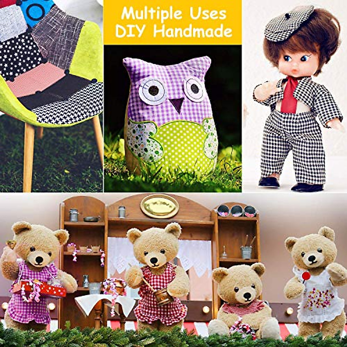 28 Pieces 10 x 10 Inch Cotton Fabric Quilting Patchwork Fabric Square Sewing Craft Fabric Printed Fabric Bundle with Scissors for Sewing Quilting Handmade DIY Crafts, 25 x 25 cm