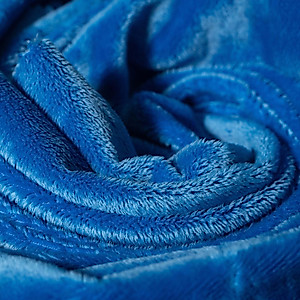 Ice Fabrics Solid Minky Fabric by The Yard - Soft, Smooth and Luxury 58/60" Extra Wide Royal Blue Minky Fabric for Blankets, Apparel, Baby Accessories, Throws, Pillows & More - Royal Blue - 1 Yard
