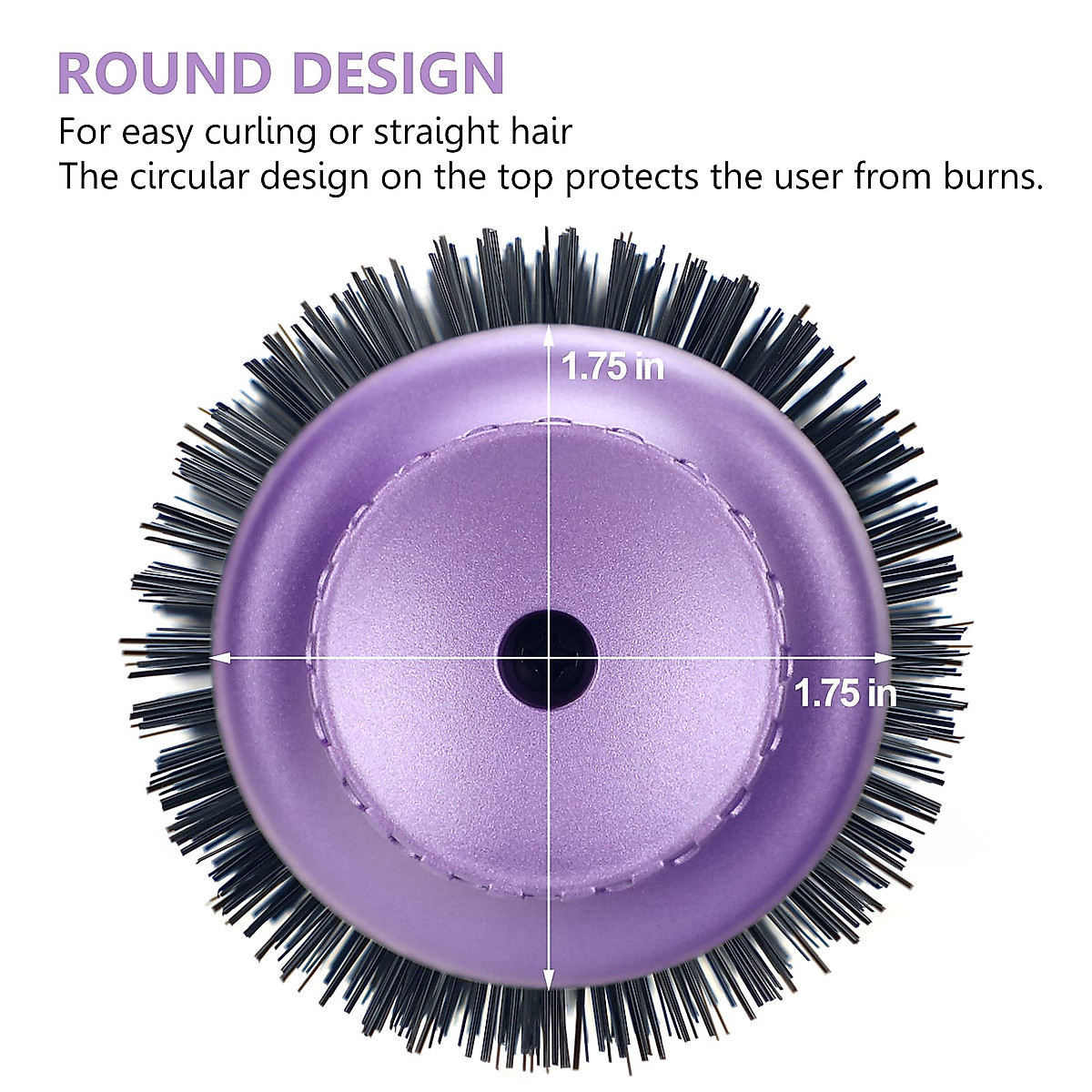 Hot Air Brush, Aima Beauty Salon One-Step Hair Dryer and Volumizer, 4-in-1 Hair Dryer Brush, Hair Styling Tools, Purple-Round