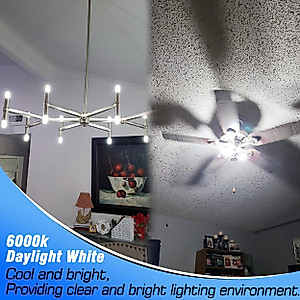 Heifymi E17 LED Light Bulb 6W(60W Halogen Equivalent) 6000K Daylight White 700lm 120V E17 LED Intermediate Base Bulb for Chandelier,Appliance,Desk Lamp,Cabinet,Closet,Ceiling Fan,Non-dimmable,5pack