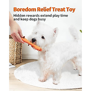 SCHITEC Puppy Chew Toys, [2 Pack] Interactive Treat Dispensing Puzzle Toy for Small Dogs, Tough Rubber Teething Dog Bones for Puppies