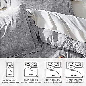 Bedsure Queen Comforter Set - Grey Comforter Queen Size, Soft Bedding for All Seasons, Cationic Dyed Bedding Set, 3 Pieces, 1 Comforter (88"x88") and 2 Pillow Shams (20"x26"+2")