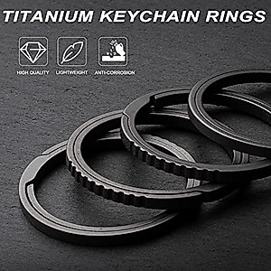 TISUR Key Rings for Keychains,Carabiner Keychain Ring Titanium Key Rings Heavy Duty Round Split Rings for Men and Women (2pcs Large key rings)