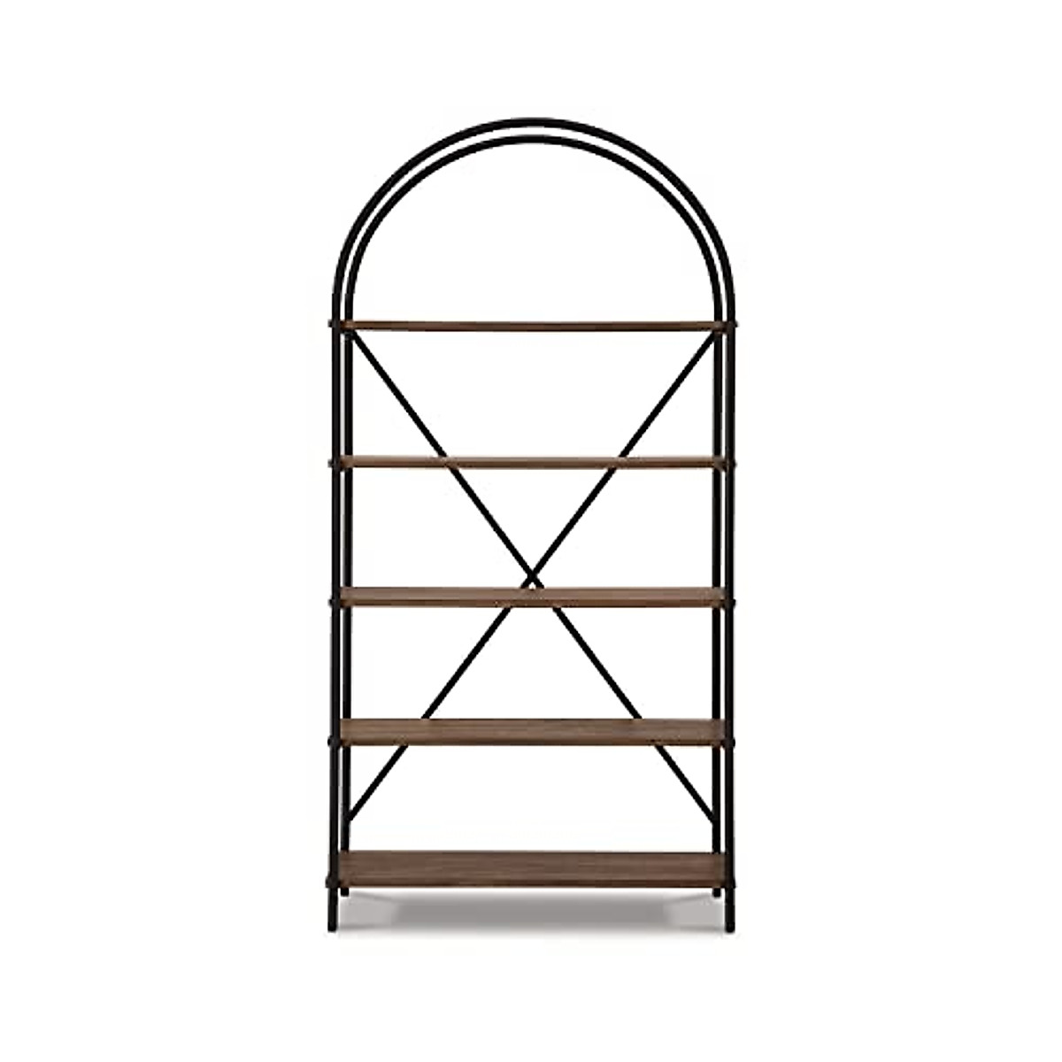 Signature Design by Ashley Galtbury Mixed Media Modern 5 Shelf Bookcase, Brown & Black