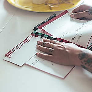 Modubooq - 32 red monthly reusable discbound duratech3 pages - inserts with month planners for smart notebook - A5