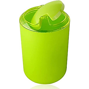 6 Pcs Plastic Bathroom Accessory Set Luxury Bath Accessories Bath Set Lotion Bottles, Toothbrush Holder, Tooth Mug, Soap Dish, Toilet Brush, Trash Can, Rubbish Bin (Green)