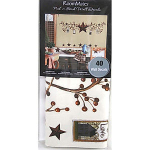 RoomMates RMK1276SCS Country Stars and Berries Peel and Stick Wall Decals