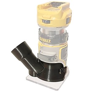 Trim Router Hose Adapter, Compatible with DeWalt DCW600 and DWP611 to Festool 27mm and 36mm Hose, Black