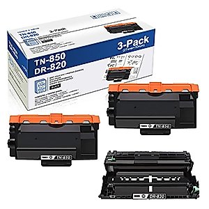 MaxColor 2 TN850 High Yield Toner Cartridge and 1 DR820 Drum Unit Compatible TN-850 DR-820 Replacement for Brother DCP-L5500DN L5600DN MFC-L6700DW L5800DW HL-L6250DW L5000D Printer
