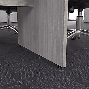 Bush Business Furniture Conference Table for 8-10 People | Boat Shaped 10 FT Engineered Wood Meeting Desk with Wooden Base for Office Boardrooms, 120W x 48D, Platinum Gray