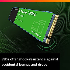 Western Digital 2TB WD Green SN350 NVMe Internal SSD Solid State Drive - Gen3 PCIe, QLC, M.2 2280, Up to 3,200 MB/s - WDS200T3G0C