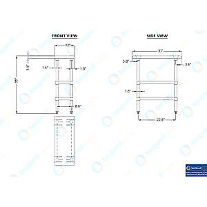 AmGood Stainless Steel Work Table with 2 Shelves | NSF | Metal Utility Table (12" Long x 30" Deep)