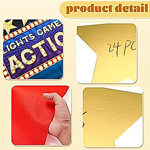 6 x 5 ft Movie Theme Photography Backdrop Red Carpet Party Decorations Runner Red Carpet Runner 2.6 x 15 ft with Carpet Tape and 24 Pieces 8 Inch Gold Star Paper Cutouts for Party Decoration Supplies
