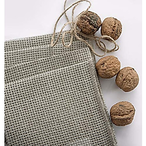 Reusable Makeup Remover Cloths - Pure 100% Linen Washcloths - 6-Pack 8x8-inches Open Weave Washable Face Wipes