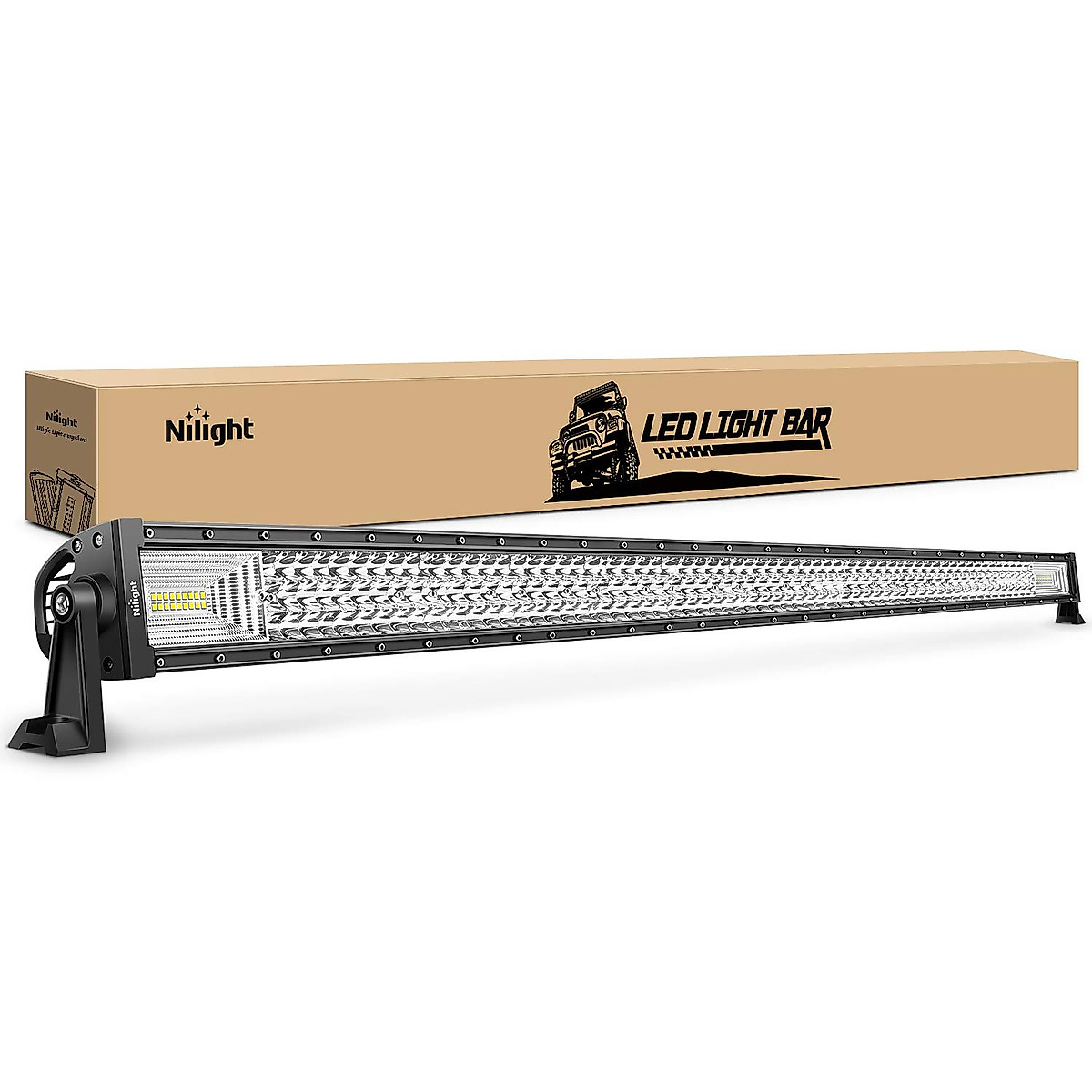 Nilight - 18019C-A LED Light Bar 52Inch 783W Triple Row 49500LM Flood Spot Combo Beam Led Bar Driving Lights Boat Lights Super Bright Led Off Road Lights for Trucks